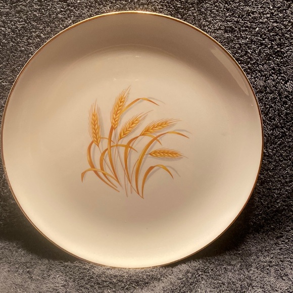 Dining | One Very Old Wheat Plate Made In Usa 22 Gold Trim Ecu | Poshmark